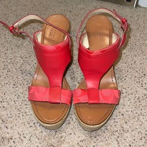 Coach Shoes | Coach Hot Pink Wedge Sandals | Poshmark
